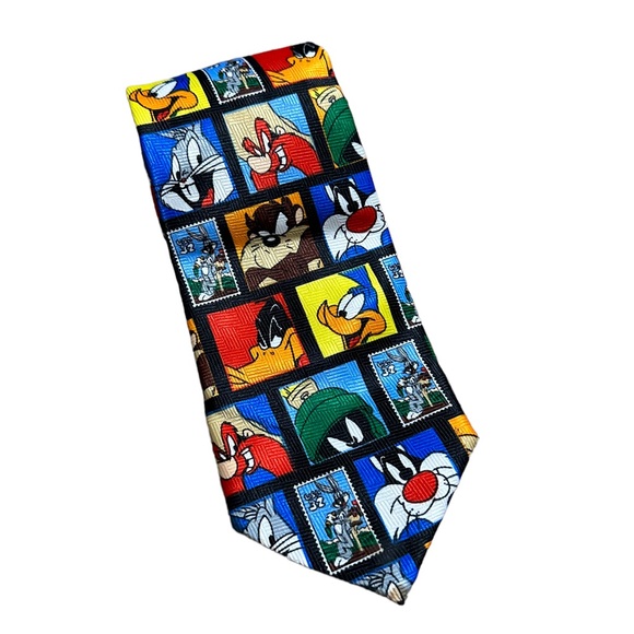 Warner Bros. | Accessories | Looney Tunes Characters Grid Necktie Euc ...